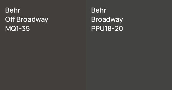 Behr Off Broadway vs. Behr Broadway comparison