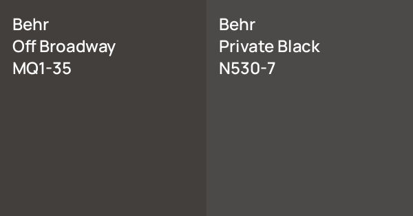 Behr Off Broadway vs. Behr Private Black comparison