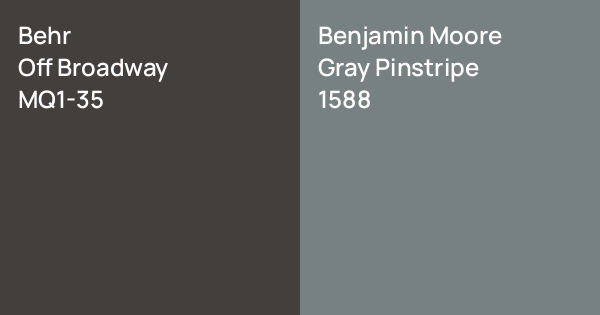 Behr Off Broadway vs. Benjamin Moore Gray Pinstripe comparison