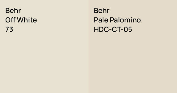 Behr Off White vs. Behr Pale Palomino comparison