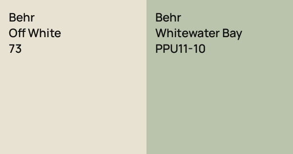 Behr Off White vs. Behr Whitewater Bay comparison
