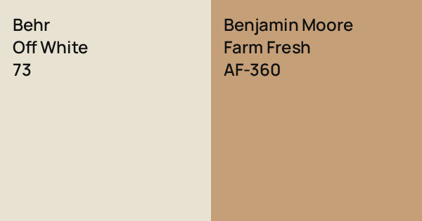 Behr Off White vs. Benjamin Moore Farm Fresh comparison