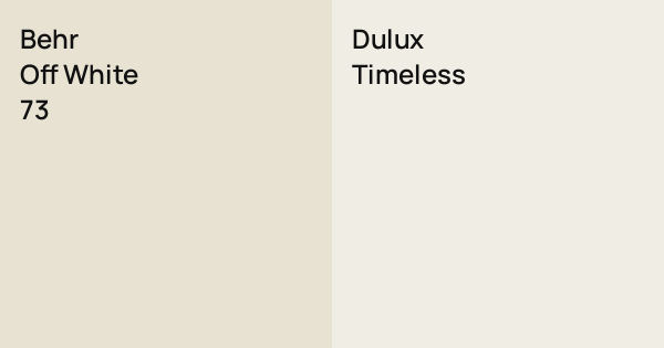 Behr Off White vs. Dulux Timeless comparison