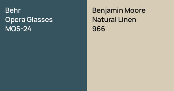 Behr Opera Glasses vs. Benjamin Moore Natural Linen comparison