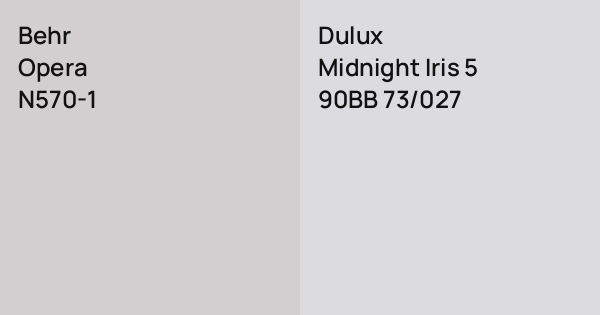 Behr Opera vs. Dulux Midnight Iris 5 comparison