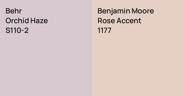 Behr Orchid Haze vs. Benjamin Moore Rose Accent comparison