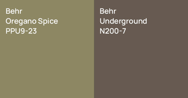 Behr Oregano Spice vs. Behr Underground comparison
