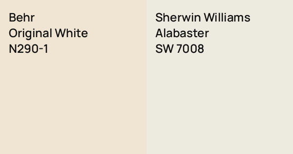 Behr Original White vs. Sherwin Williams Alabaster comparison