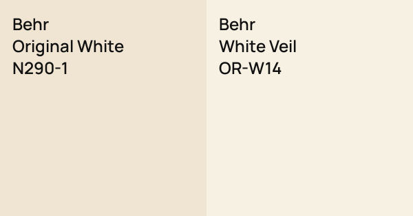 Behr Original White vs. Behr White Veil comparison
