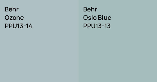 Behr Ozone vs. Behr Oslo Blue comparison