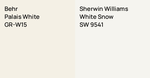Behr Palais White vs. Sherwin Williams White Snow comparison
