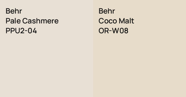 Behr Pale Cashmere vs. Behr Coco Malt comparison