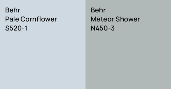 Behr Pale Cornflower vs. Behr Meteor Shower comparison