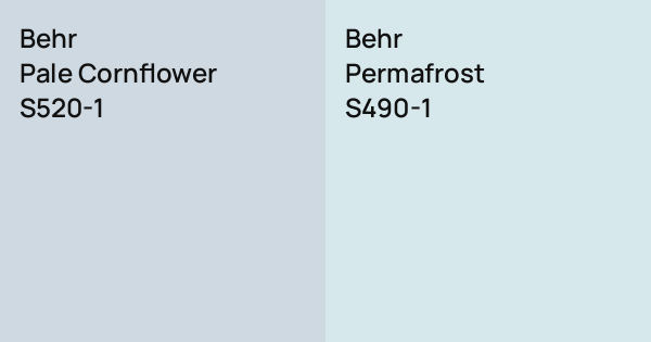 Behr Pale Cornflower vs. Behr Permafrost comparison