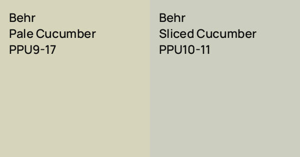 Behr Pale Cucumber vs. Behr Sliced Cucumber comparison