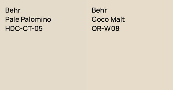 Behr Pale Palomino vs. Behr Coco Malt comparison