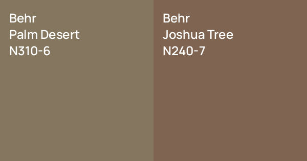 Behr Palm Desert vs. Behr Joshua Tree comparison