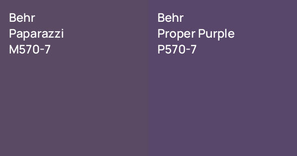 Behr Paparazzi vs. Behr Proper Purple comparison