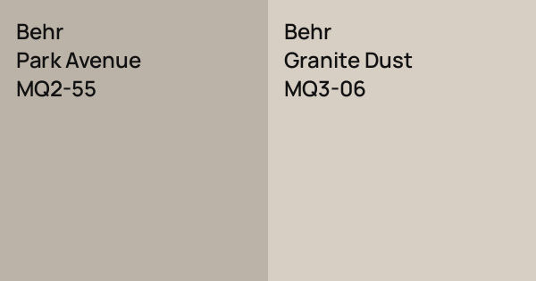 Behr Park Avenue vs. Behr Granite Dust comparison