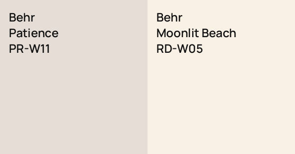 Behr Patience vs. Behr Moonlit Beach comparison