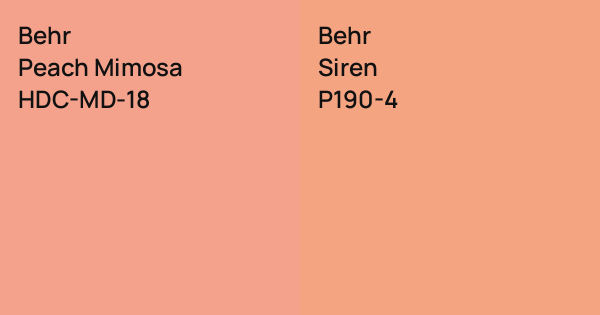 Behr Peach Mimosa vs. Behr Siren comparison