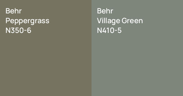 Behr Peppergrass vs. Behr Village Green comparison