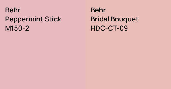 Behr Peppermint Stick vs. Behr Bridal Bouquet comparison