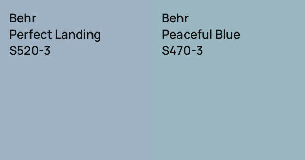 Behr Perfect Landing vs. Behr Peaceful Blue comparison