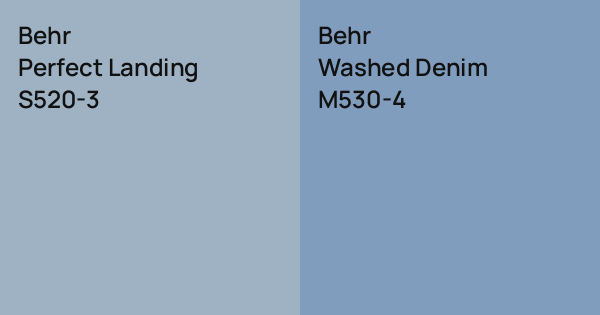 Behr Perfect Landing vs. Behr Washed Denim comparison