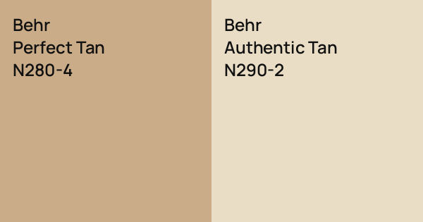 Behr Perfect Tan vs. Behr Authentic Tan comparison