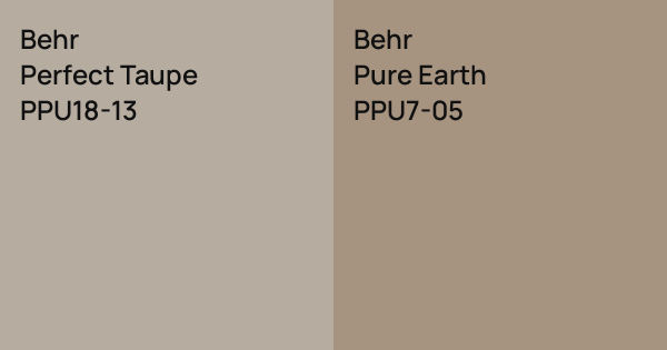 Behr Perfect Taupe vs. Behr Pure Earth comparison