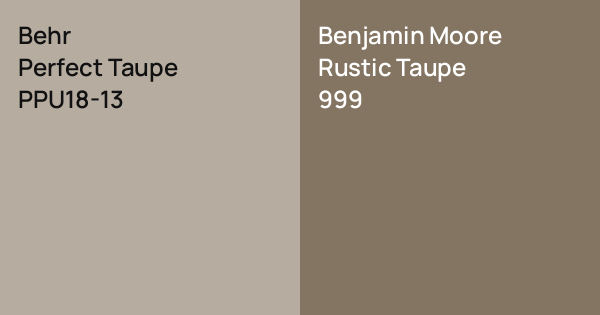 Behr Perfect Taupe vs. Benjamin Moore Rustic Taupe comparison