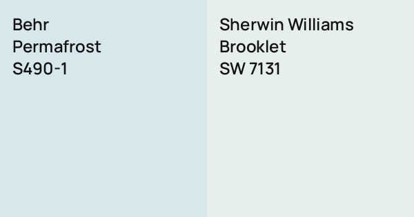 Behr Permafrost vs. Sherwin Williams Brooklet comparison