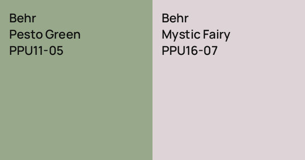 Behr Pesto Green vs. Behr Mystic Fairy comparison