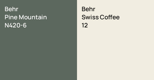 Behr Pine Mountain vs. Behr Swiss Coffee comparison