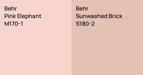 Behr Pink Elephant vs. Behr Sunwashed Brick comparison
