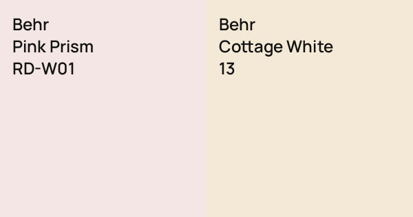 Behr Pink Prism vs. Behr Cottage White comparison