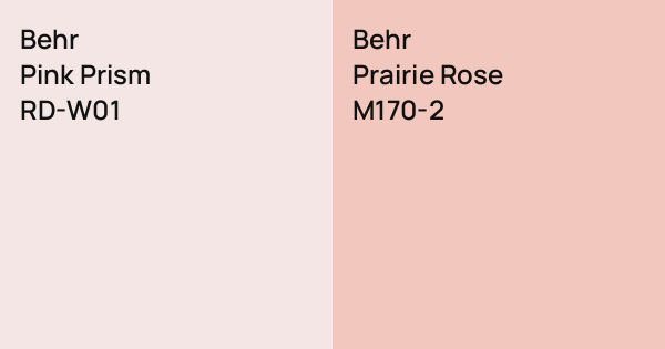 Behr Pink Prism vs. Behr Prairie Rose comparison