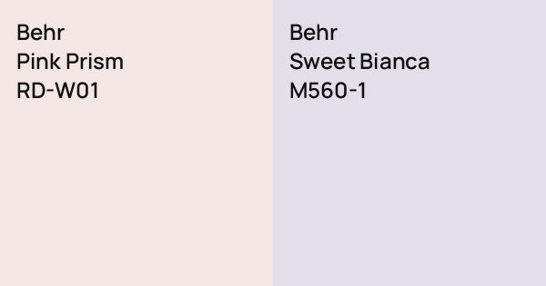 Behr Pink Prism vs. Behr Sweet Bianca comparison