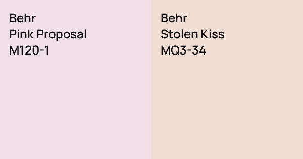 Behr Pink Proposal vs. Behr Stolen Kiss comparison