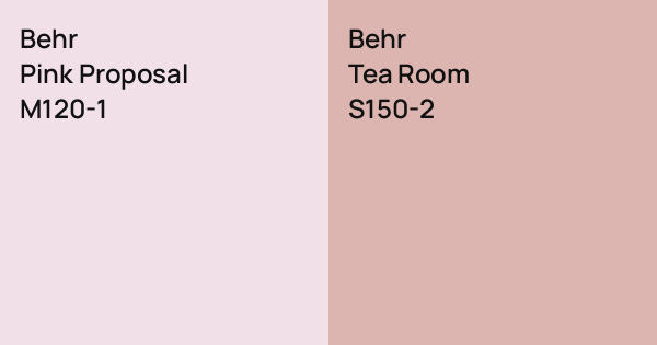 Behr Pink Proposal vs. Behr Tea Room comparison