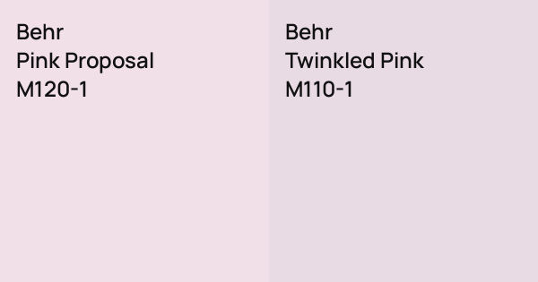 Behr Pink Proposal vs. Behr Twinkled Pink comparison
