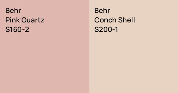 Behr Pink Quartz vs. Behr Conch Shell comparison