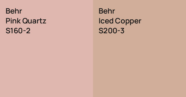 Behr Pink Quartz vs. Behr Iced Copper comparison