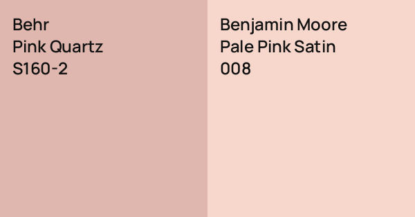 Behr Pink Quartz vs. Benjamin Moore Pale Pink Satin comparison