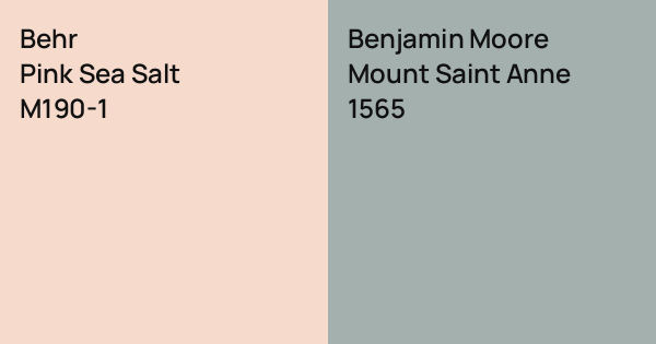 Behr Pink Sea Salt vs. Benjamin Moore Mount Saint Anne comparison