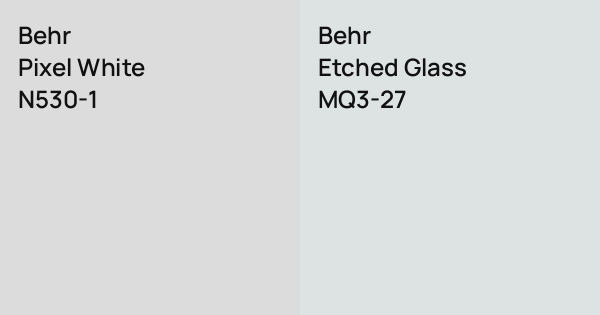 Behr Pixel White vs. Behr Etched Glass comparison