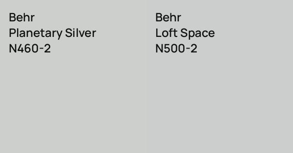 Behr Planetary Silver vs. Behr Loft Space comparison
