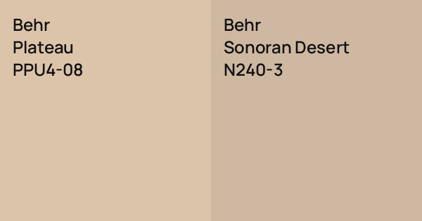 Behr Plateau vs. Behr Sonoran Desert comparison