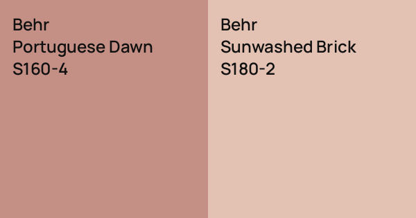 Behr Portuguese Dawn vs. Behr Sunwashed Brick comparison